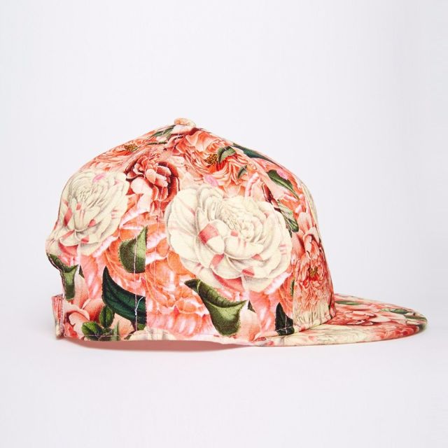 Monki Pink Floral Printed Cap, Women's Fashion, Watches & Accessories ...