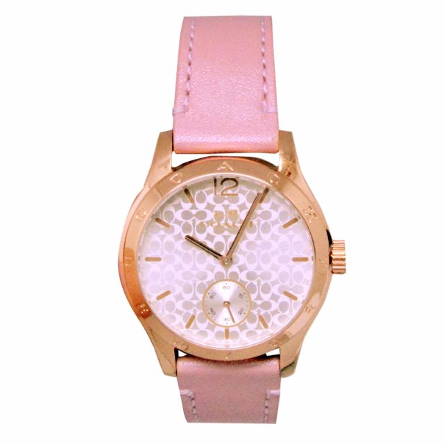 Coach W6061 Maddy Rose Gold Watch with Pink Calf Skin Leather Strap ...