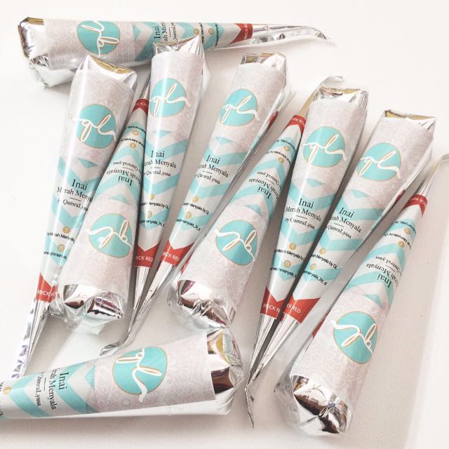 Inai Kon Merah Menyala by Qamra Lyssa, Women's Fashion, Muslimah ...