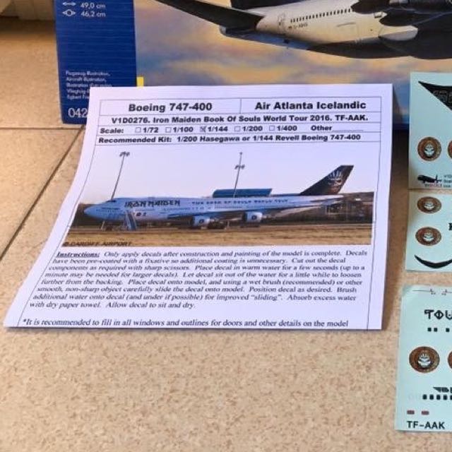 1/144 Ed force One Decal Boeing 747-400 Iron Maiden, Hobbies & Toys ...