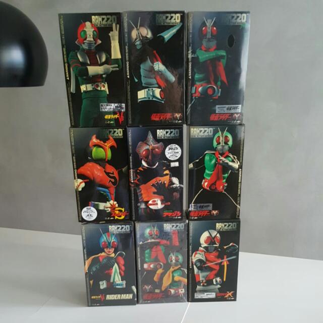 MISB Medicom RAH 220 10" Height Masked Rider Old Rider 1 And Rider 2 - New Rider 1 And 2 ...