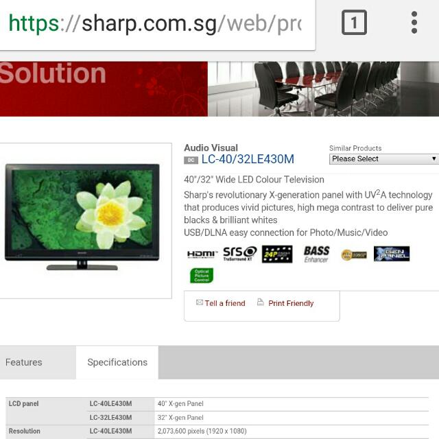 Sharp Aquos 40" LED TV, TV & Home Appliances, TV & Entertainment, TV on ...