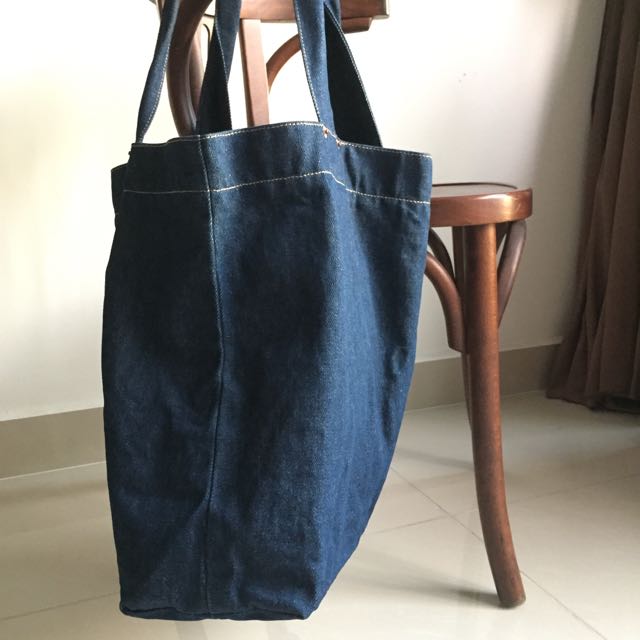 Vintage GUESS Denim Tote Bag, Women's Fashion, Bags & Wallets, Tote ...