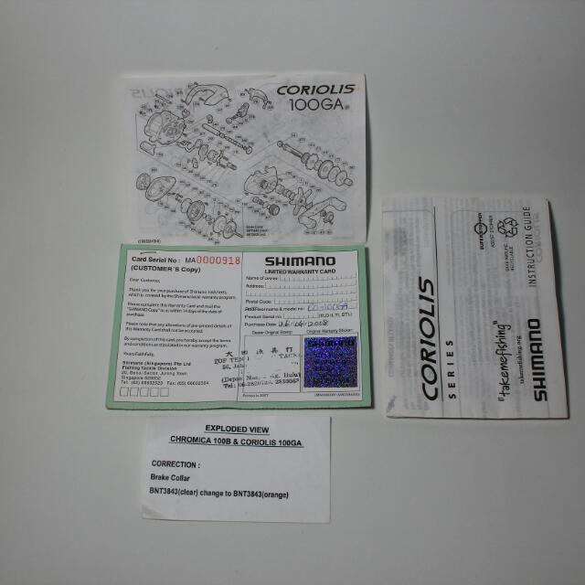 Shimano Coriolis 100GA Baitcaster, Sports Equipment, Fishing on Carousell