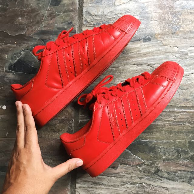 (US 7.5) Red Adidas Superstar Supercolor, Men's Fashion, Footwear ...