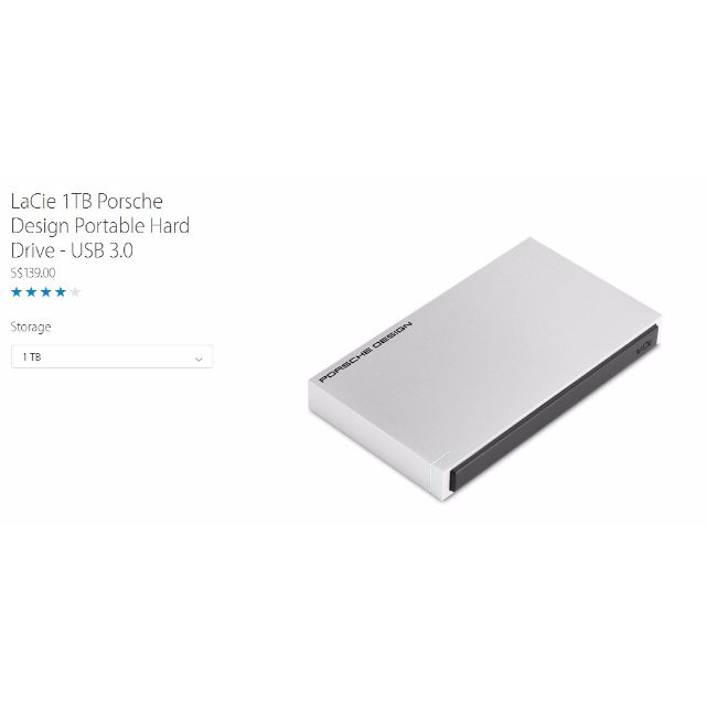 LaCie 1TB Porsche Design Portable Hard Drive - USB 3.0, Computers ...
