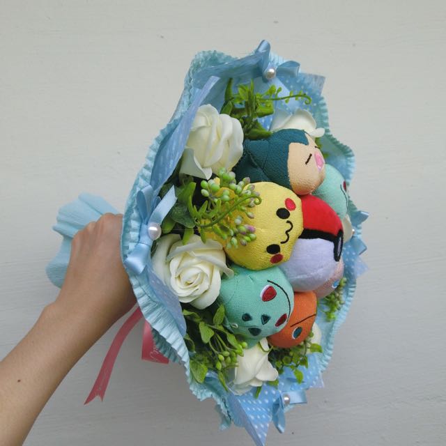 Pokemon Rose Oil Soap Flower Bouquet / Pikachu / Valentine / Birthday ...