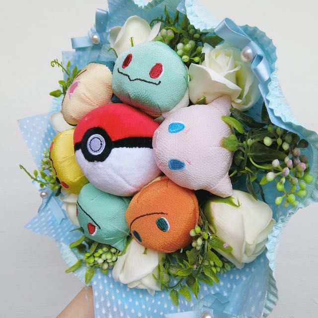 Pokemon Rose Oil Soap Flower Bouquet / Pikachu / Valentine / Birthday ...