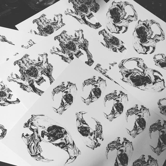 MUTATED BEAVER SKULL STICKER, Hobbies & Toys, Stationery & Craft, Craft ...