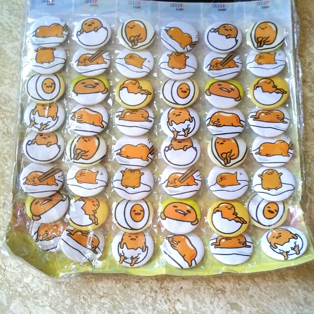 Gudetama Badges, Hobbies & Toys, Toys & Games on Carousell