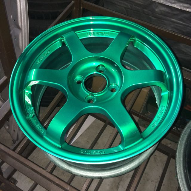 16" CANDY GREEN ROTA REPLICA CAR RIMS, Car Accessories on Carousell