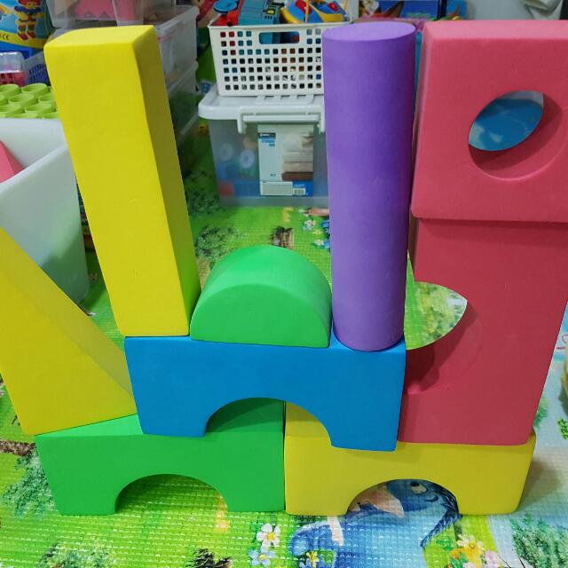 Stacking Shapes Blocks Foam, Hobbies & Toys, Toys & Games on Carousell