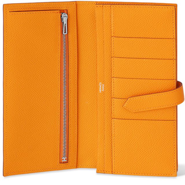 Guaranteed Authentic Brand New Hermes Orange Bearn Wallet, Women's ...