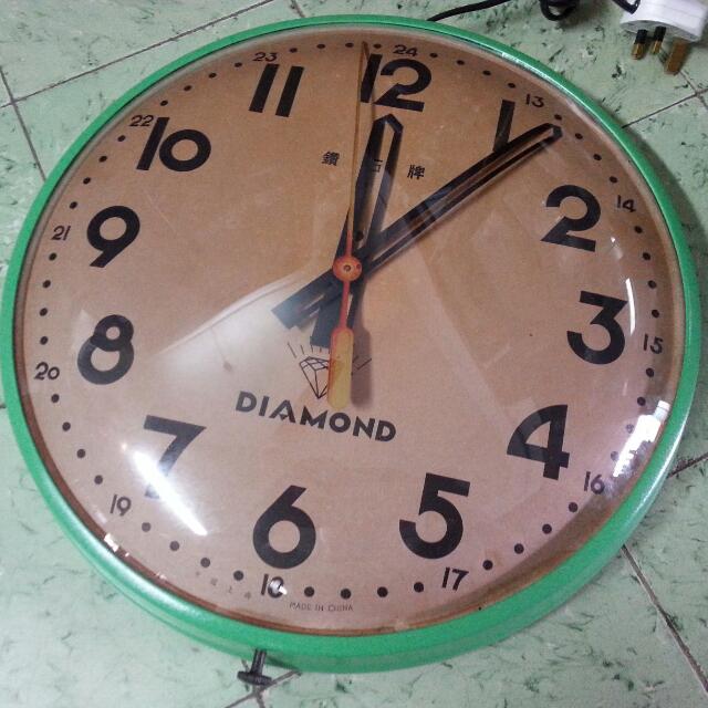 15" Paper Dial Diamond Electric Clock, Hobbies & Toys, Memorabilia ...