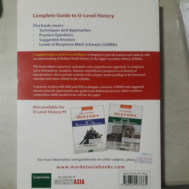Complete Guide to GCE O Level History, Hobbies & Toys, Books ...