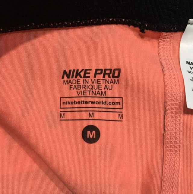 Nike Pro Pink Short Tights With Patterns, Women's Fashion, Bottoms ...
