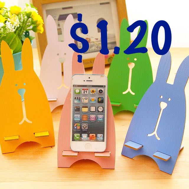Rabbit Design Wooden Handphone Stand, Mobile Phones & Gadgets, Mobile ...