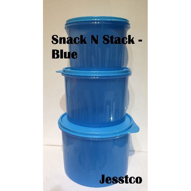 Snack N Stack Blue Set Tupperware, TV & Home Appliances, Kitchen Appliances, Other Kitchen ...