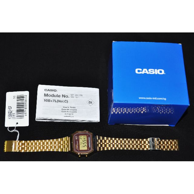 Casio Vintage Gold (Maroon Face) Stainless Steel Watch A159WGEA-5DF ...
