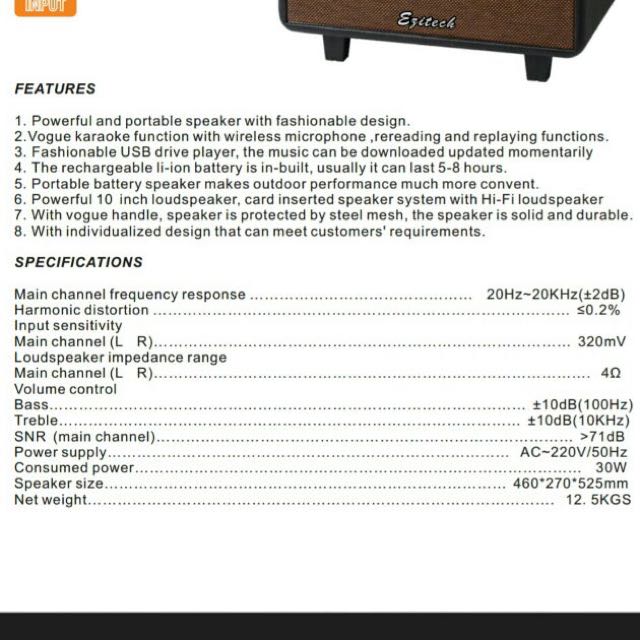 Ezitech Portable Speaker P288, Audio, Soundbars, Speakers & Amplifiers ...