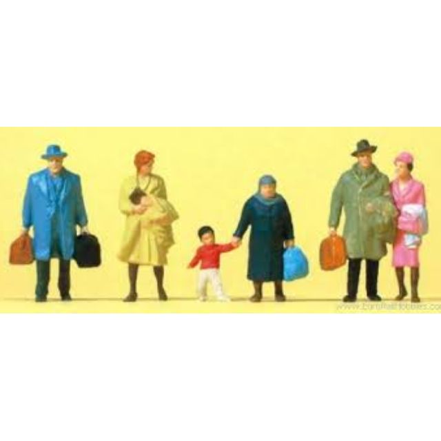 H0 [1/87]-Figurine set with Travellers from Preiser, Germany, for ...