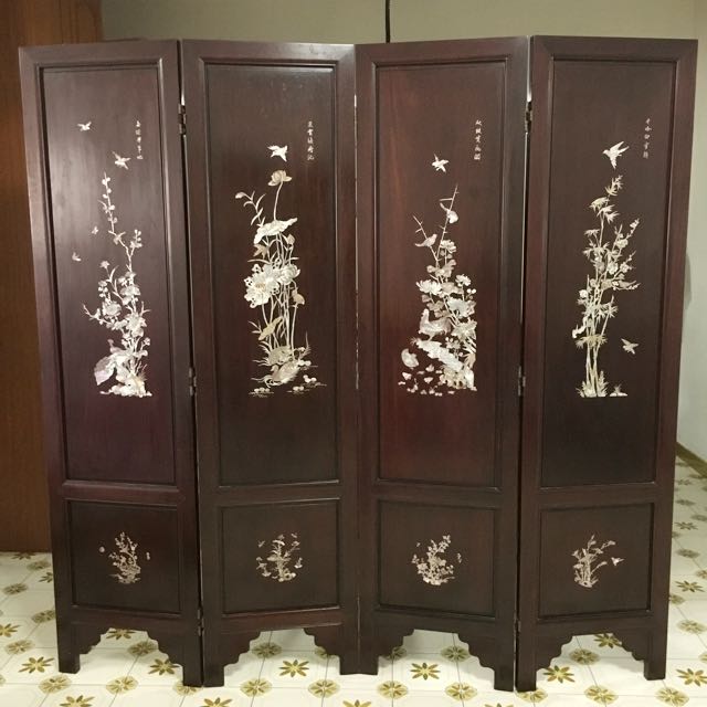 Wood Panel With Mother-of-Pearl Panel, Furniture & Home Living, Home ...