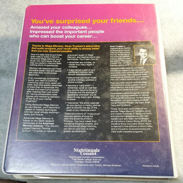 Advanced Mega Memory - Kevin Trudeau, Hobbies & Toys, Books & Magazines ...