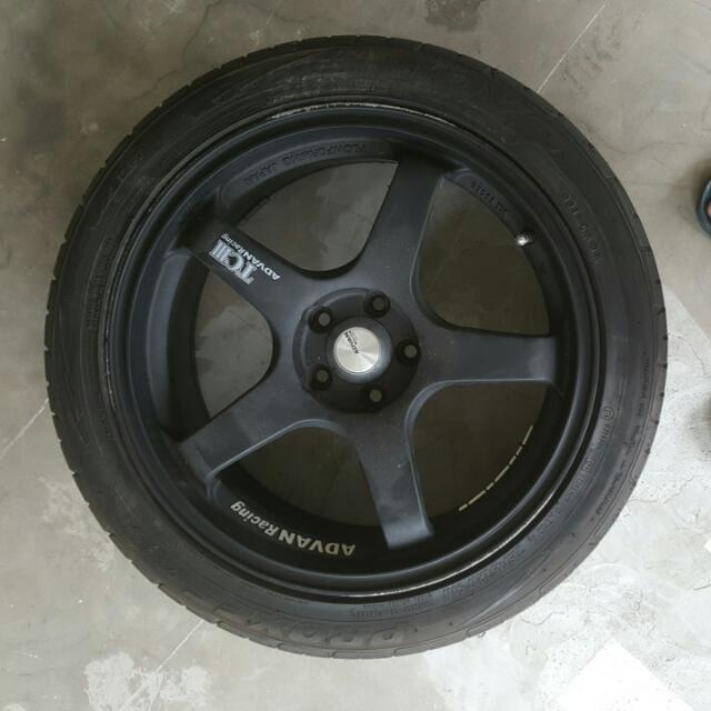 Advan Racing TC3 Rims, Car Accessories on Carousell