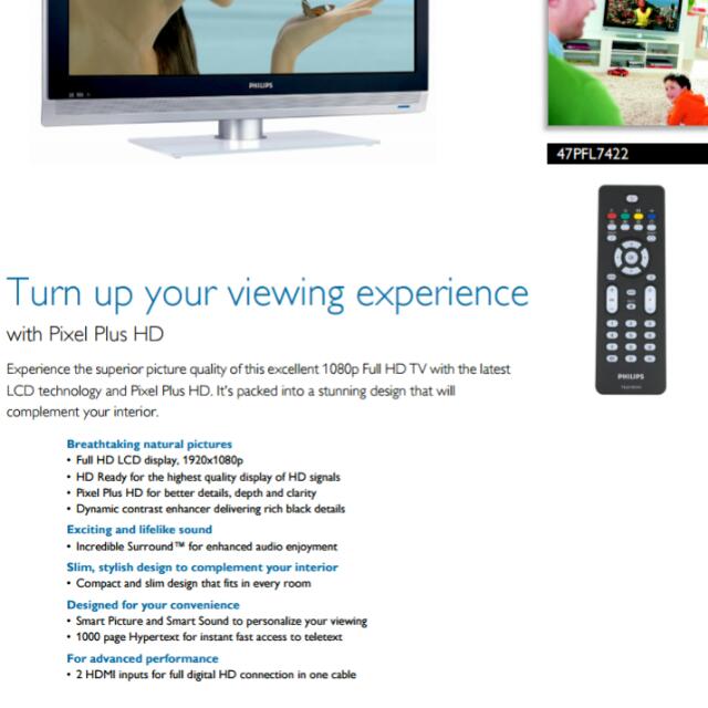 Philips 47inch LCD TV, TV & Home Appliances, TV & Entertainment, TV on ...