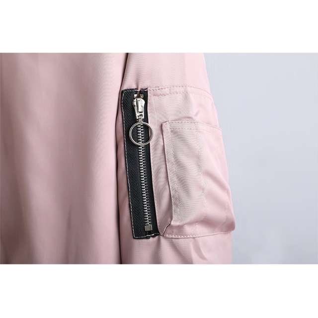 Satin metal ring zipper bomber jacket, Women's Fashion, Coats, Jackets ...