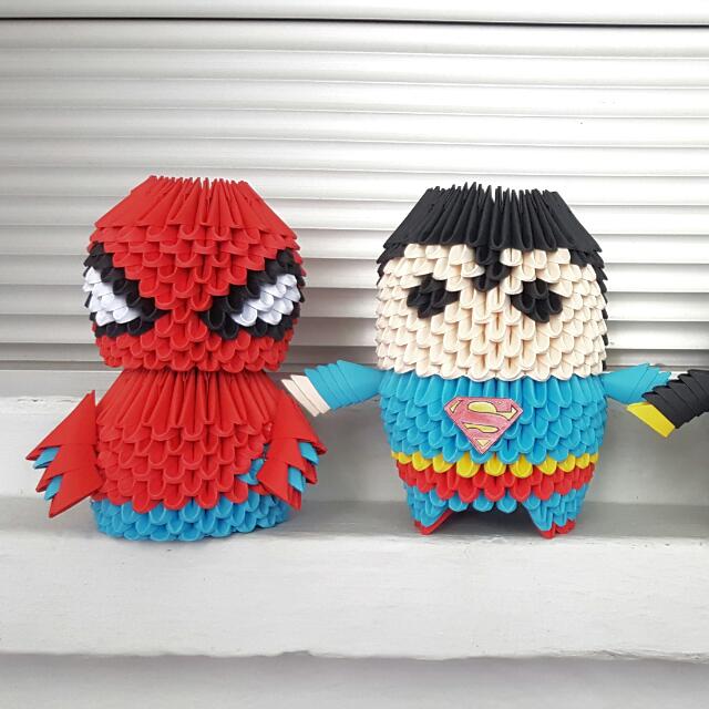 3D ORIGAMI CUTE SUPERHERO, Hobbies & Toys, Stationery & Craft ...