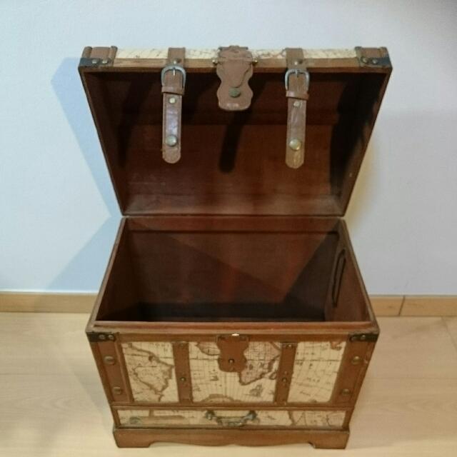 Vintage Wooden Travel Themed Treasure Chest / Box / Trunk - For RENT ...