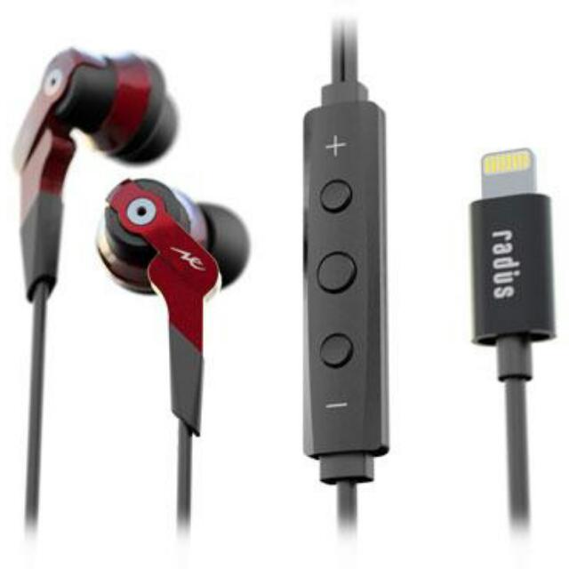 全新 日本 Japan Radius HP-NHL11 Lightning 插頭 耳機 內置解碼 支援 iPhone 24bit/48kHz 我升音質 有Mic 手機免提 Headphone ...