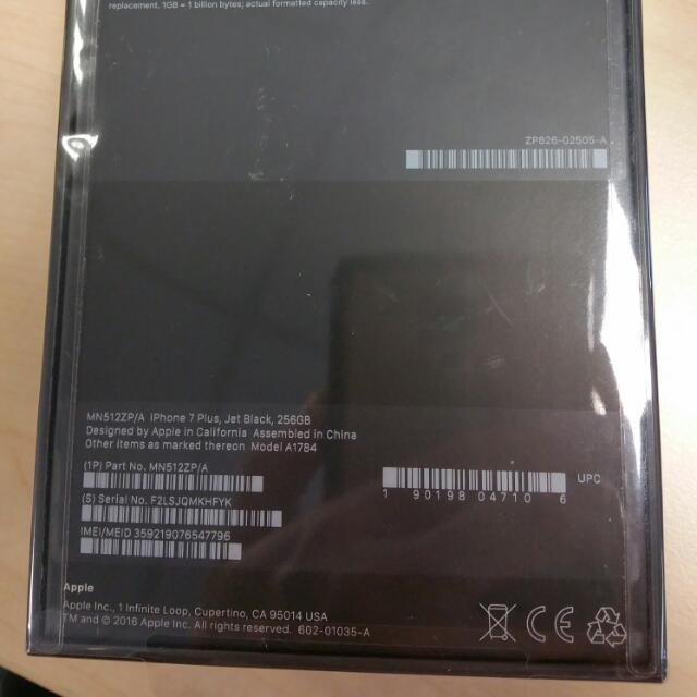 IPhone 7 Plus JET BLACK 256GB sealed Singtel Set, Mobile Phones ...