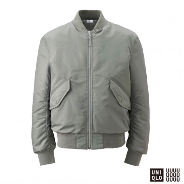 (JAPAN IMPORT) Uniqlo U MA-1 Blouson GREY, Men's Fashion, Tops & Sets, Formal Shirts on Carousell