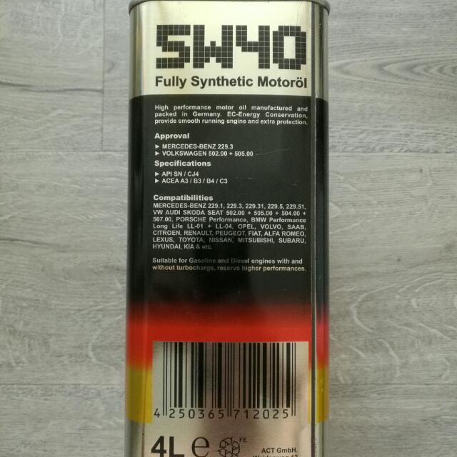 Voltronic Engine Oil 5w40, Car Accessories on Carousell