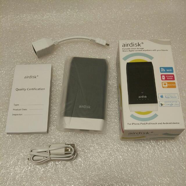 Brand New Airdisk - LAN To WiFi Router, Share Storage, Powerbank ...