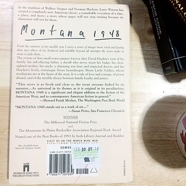 Montana 1948 by Larry Watson, Hobbies & Toys, Books & Magazines, Travel ...