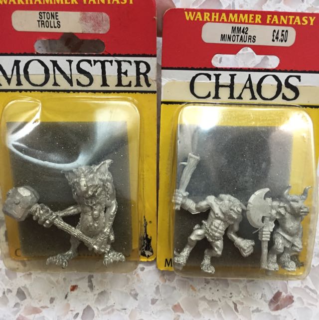 Warhammer Miniatures Troll & Minotaurs Lot (vintage Games Workshop ...