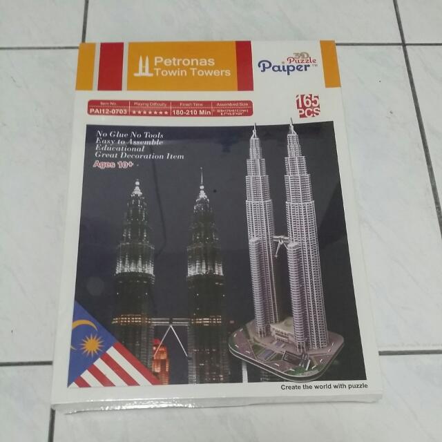 3D PUZZLE PETRONAS TWIN TOWER, Hobbies & Toys, Toys & Games on Carousell
