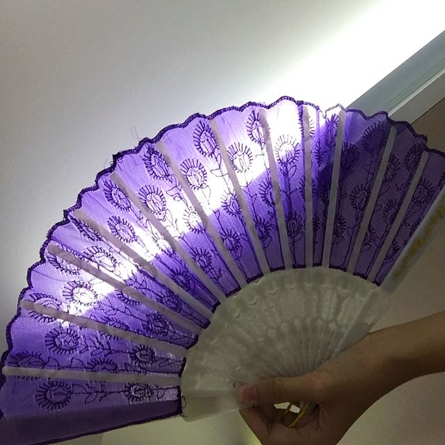 Translucent Purple Traditional Malay Hand Fan, Women's Fashion, Watches ...