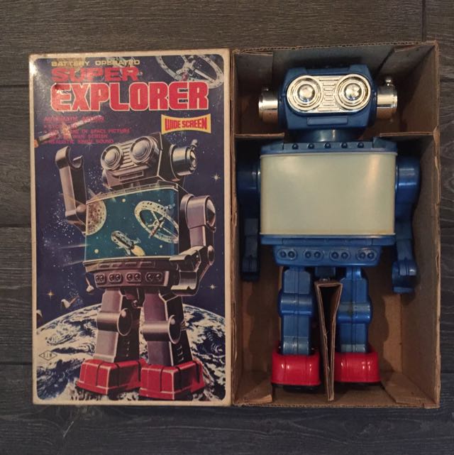 Vintage Super Explorer Wide Screen Battery Operated Robot By SJM ...