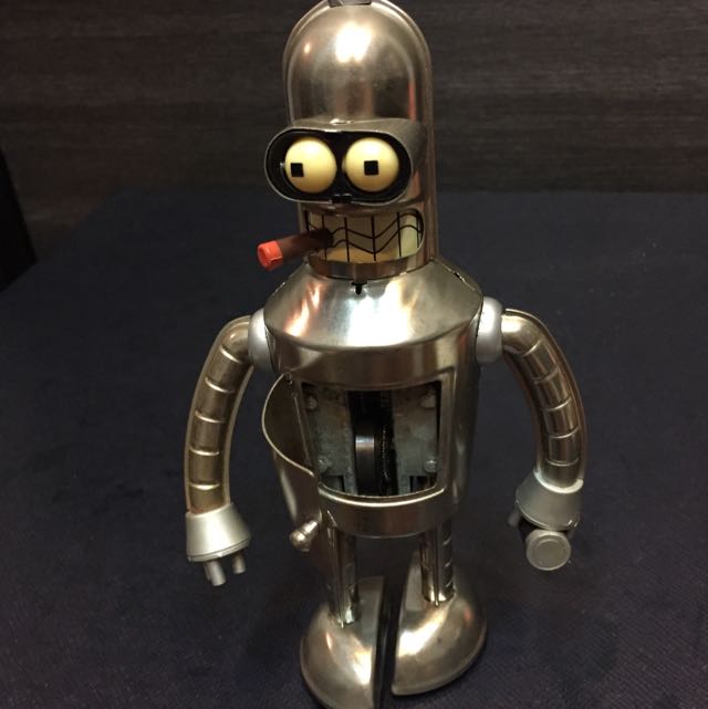 Futurama Bright N Shiny Bender Wind Up Tin Toy Robot, Hobbies & Toys ...