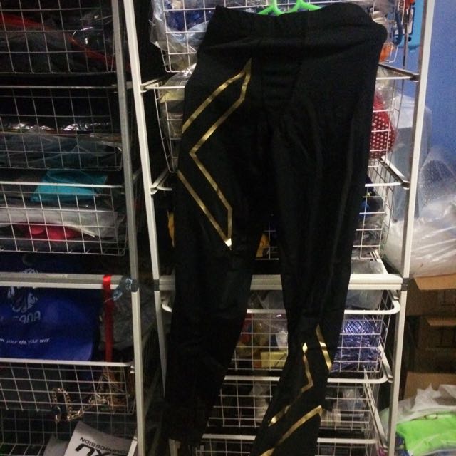 Men Gold Lining Compression Pants, Men's Fashion, Activewear on Carousell