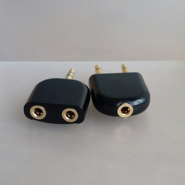 A Jays Airplane Adaptor & Stereo Splitter, Audio, Earphones on Carousell