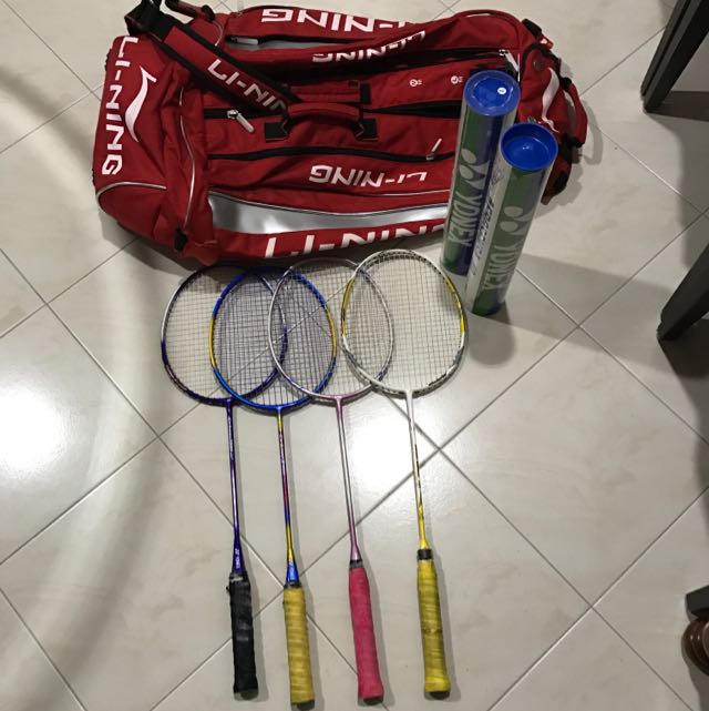 Badminton Bag, Racket and Shuttle Cock, Sports Equipment, Sports ...
