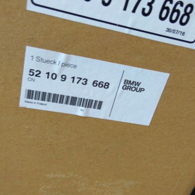 Original black BMW back panel with magazine pouch F10 523i, 520i, 528i ...