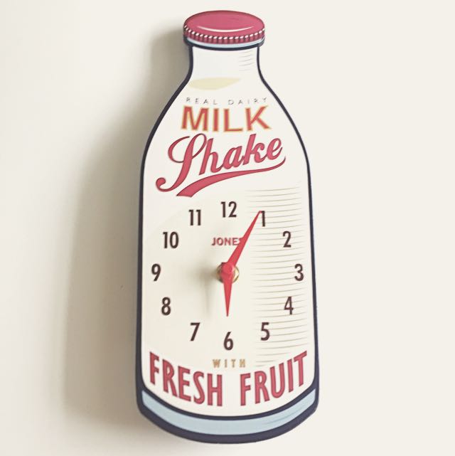 Milk Bottle Clock, Furniture & Home Living, Home Decor, Clocks on Carousell