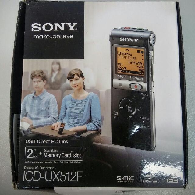 Sony Stereo IC Recorder ICD-UX512F, Audio, Portable Music Players on ...