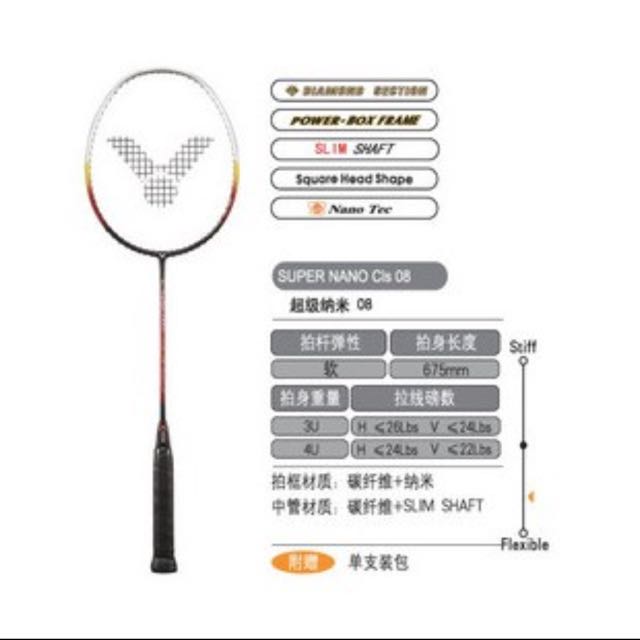 VICTOR RACKET SUPER NANO 08 (include cover), Health & Nutrition, Face ...